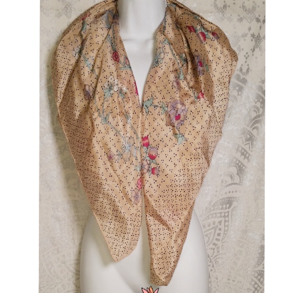 Echo Design | Accessories | Vintage Echo Silk Floral Shawl Scarf | Poshmark